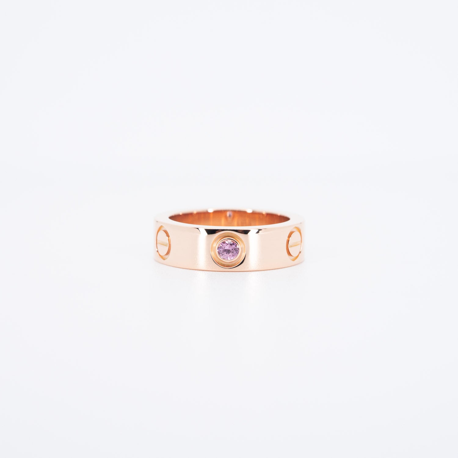 แหวน Cartier Love Pink Sapphire Ring #T3 18K Rose Gold Size 48# (Used ...